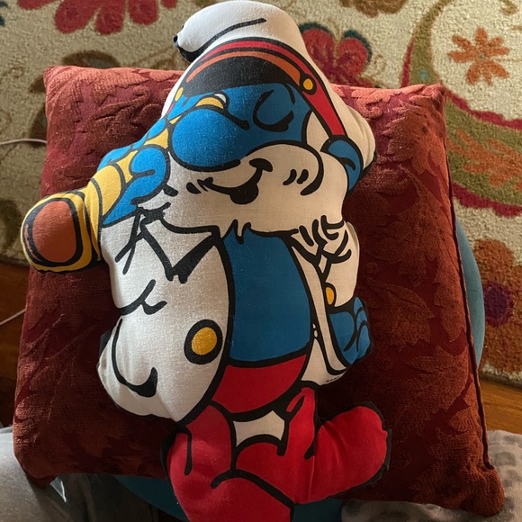 Peyo | Bedding | Vintage Papa Smurf Pillow | Poshmark